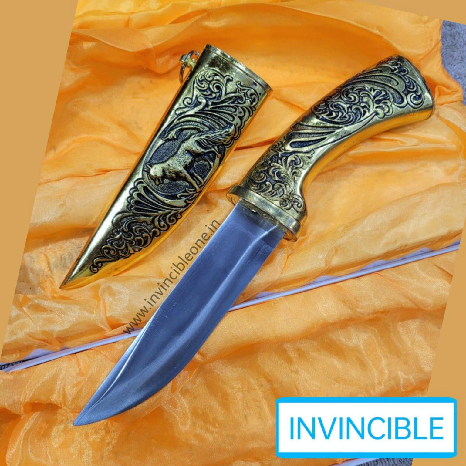 Wolf dagger | Full metal golden dagger - invincibleone.in