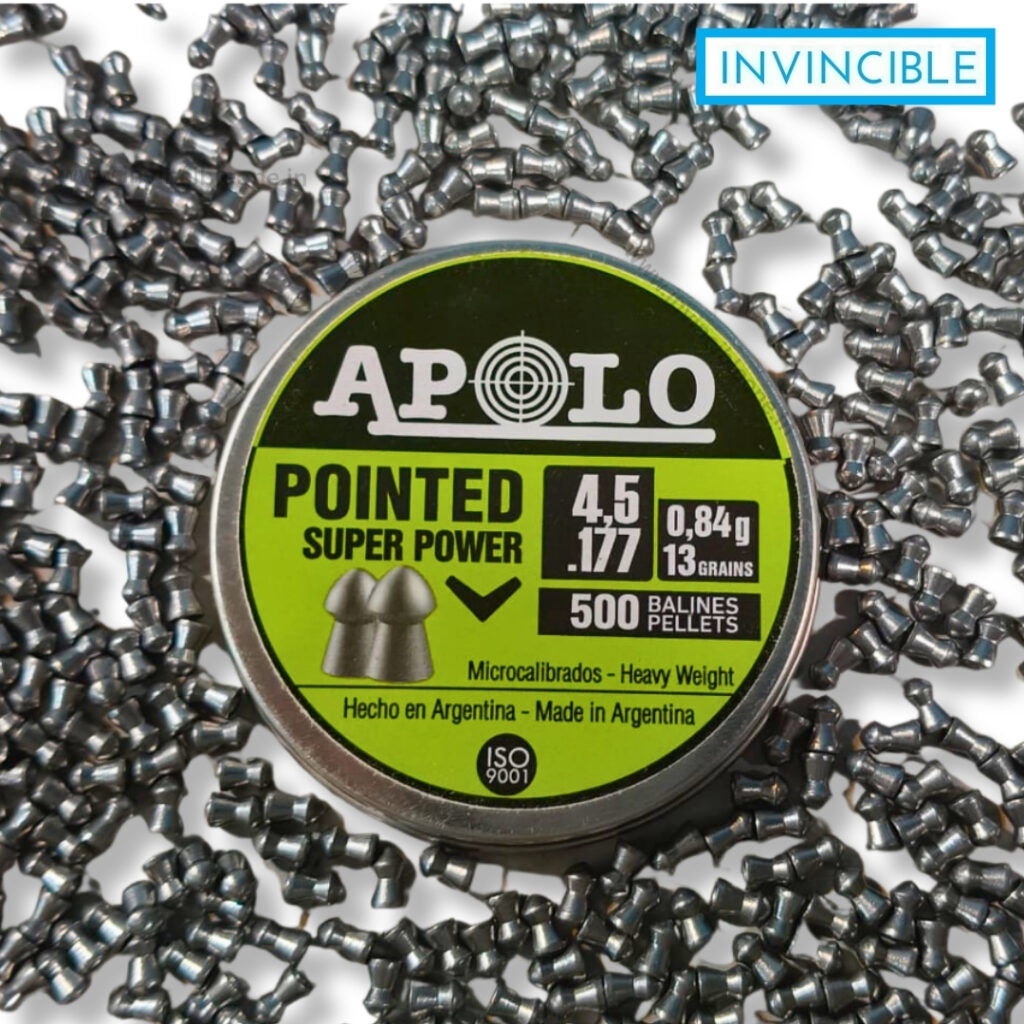 Apolo Pointed Super Power Pellets .177 Cal | 13 gr | 500 Pcs Airgun ...